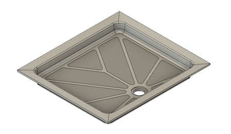 Center Drain Solid Surface Shower Bases