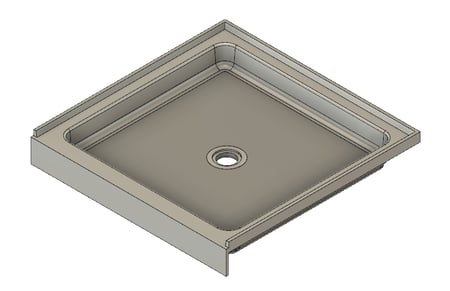 Center Drain Solid Surface Shower Bases