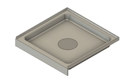 Center Drain Solid Surface Shower Bases