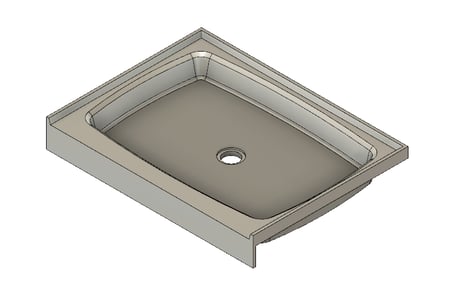 Center Drain Solid Surface Shower Bases