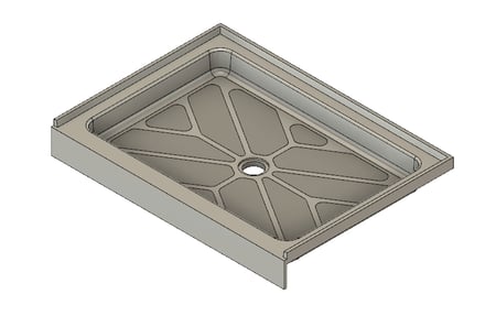 Center Drain Solid Surface Shower Bases