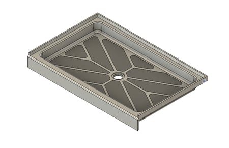 Center Drain Solid Surface Shower Bases