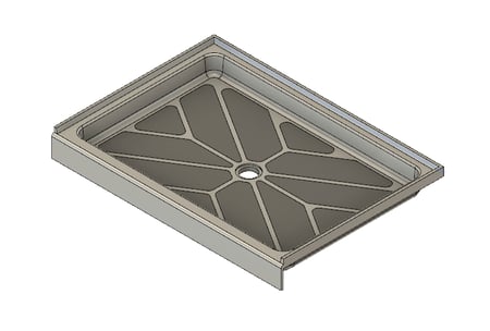 Center Drain Solid Surface Shower Bases