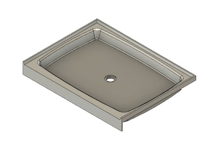 Center Drain Solid Surface Shower Bases
