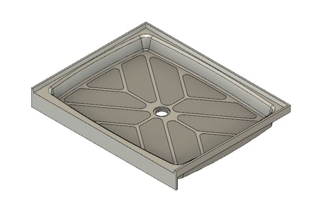 Center Drain Solid Surface Shower Bases