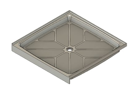 Center Drain Solid Surface Shower Bases