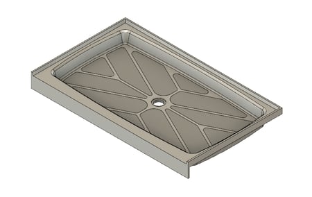 Center Drain Solid Surface Shower Bases